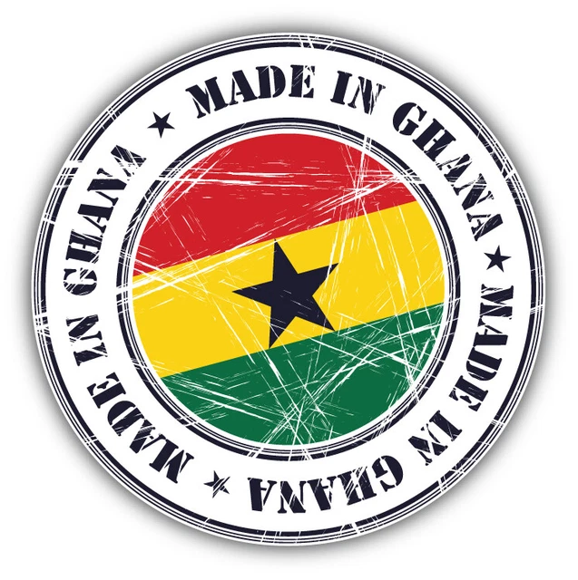 DOPASTICKER Made In Ghana Grunge Flag Car Sticker Phone Decal Water ...