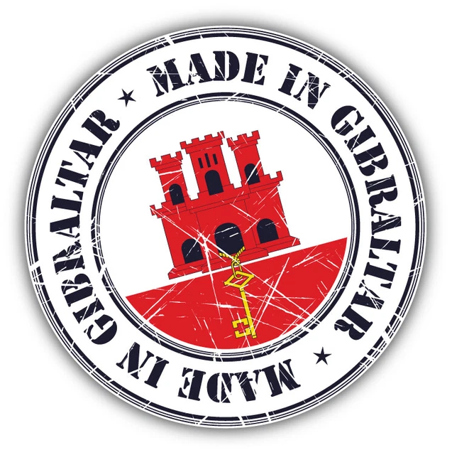 DOPASTICKER Made In Gibraltar Grunge Flag Car Sticker Phone Decal Water ...