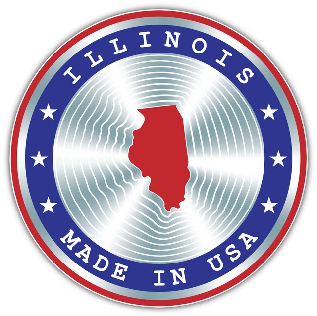 DOPASTICKER Made In Illinois Usa State Map Emblem Car Sticker Phone ...