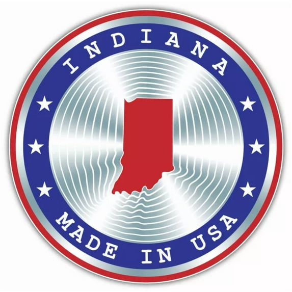 DOPASTICKER Made In Ind.Ia.Na Usa State Map Emblem Car Sticker Phone ...