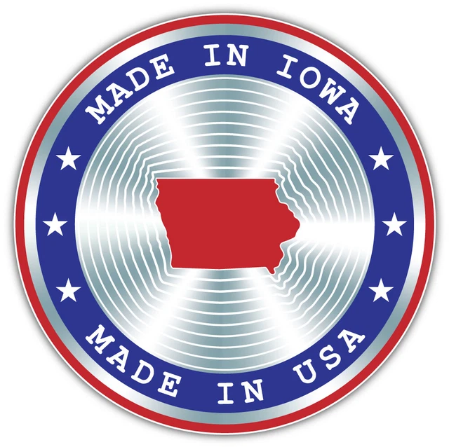 DOPASTICKER Made In Iowa Usa State Map Emblem Car Sticker Phone Water ...