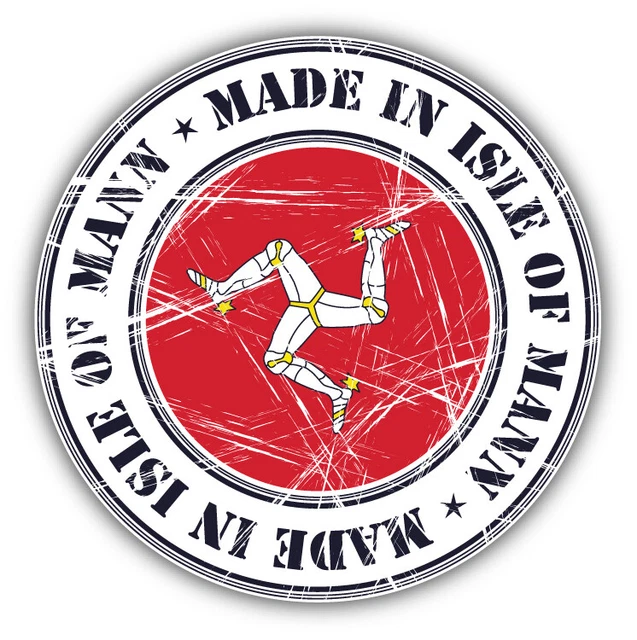 DOPASTICKER Made In Isle Of Man Grunge Flag Car Sticker Phone Decal ...