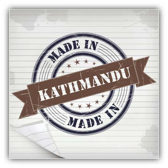 DOPASTICKER Made In Kathmandu Grunge Paper Travel Car Sticker Phone ...