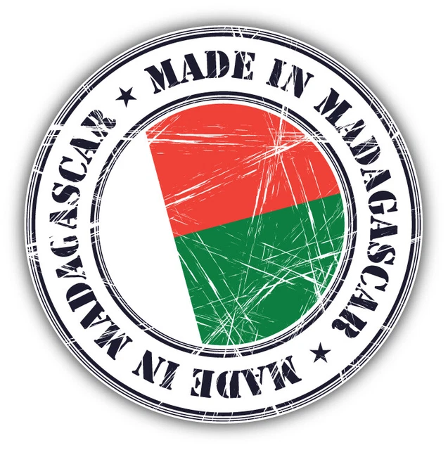 DOPASTICKER Made In Madagascar Grunge Flag Car Sticker Phone Decal ...