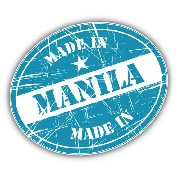 DOPASTICKER Made In Manila Grunge Rubber Travel Car Sticker Phone Decal ...