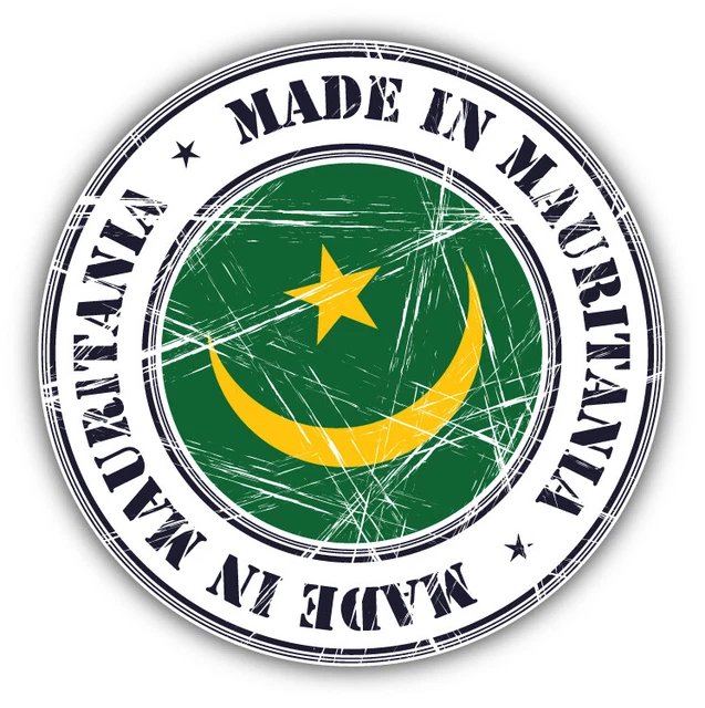 DOPASTICKER Made In Mauritania Grunge Flag Car Sticker Phone Decal ...