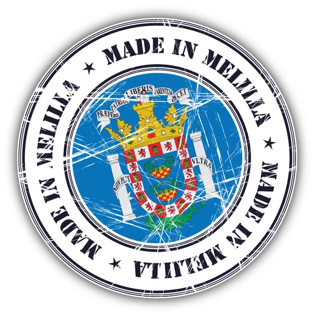 DOPASTICKER Made In Melilla Grunge Flag Car Sticker Phone Decal Water ...