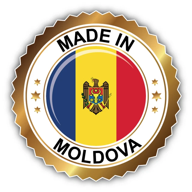 DOPASTICKER Made In Moldova Golden Sticker Decal Phone Decal Water ...