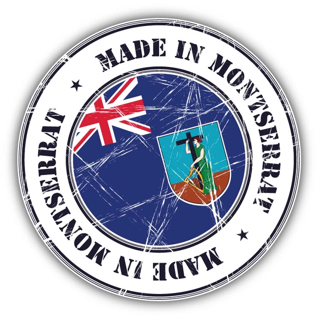 DOPASTICKER Made In Montserrat Grunge Flag Car Sticker Phone Decal ...