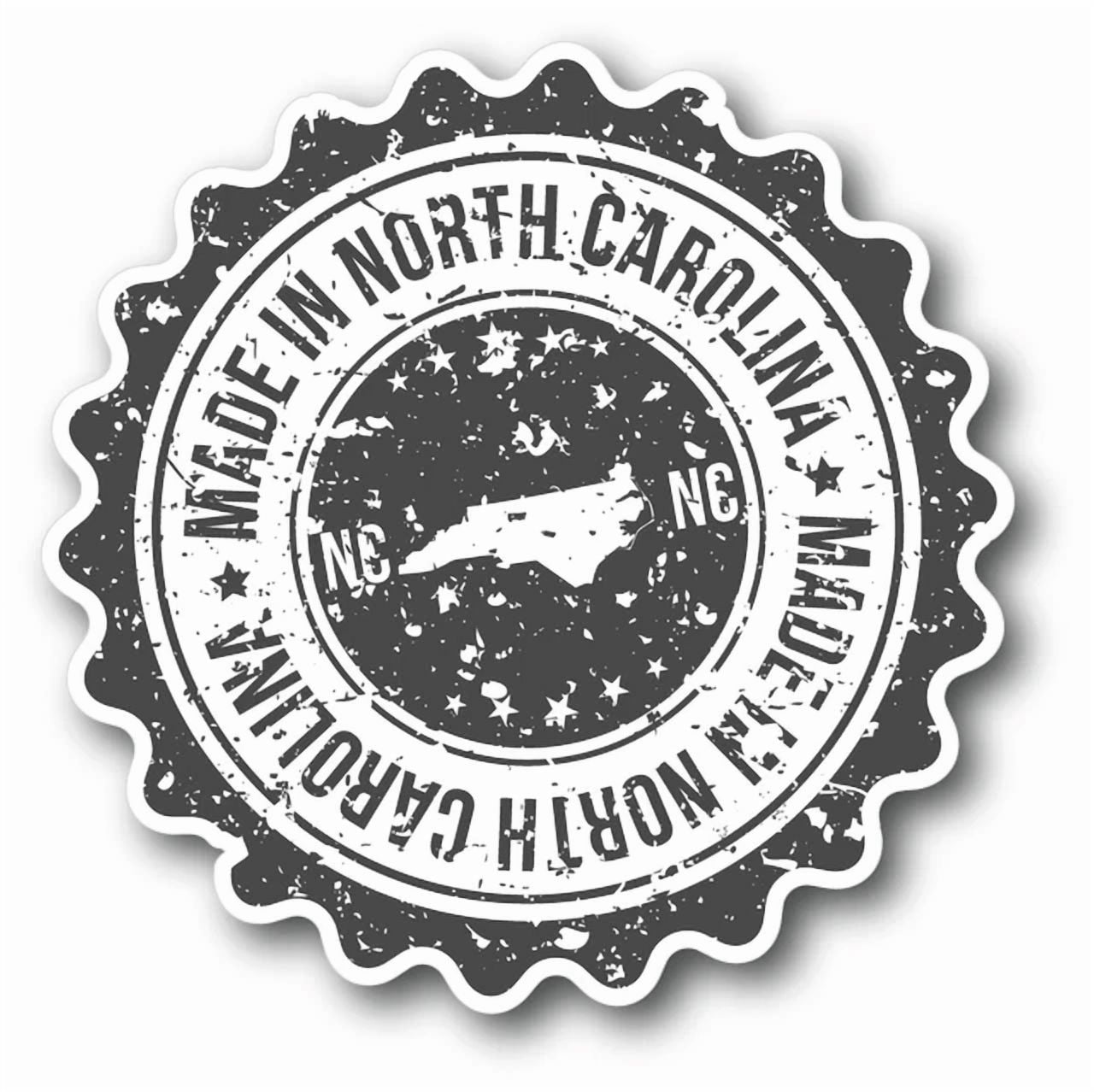 DOPASTICKER Made In North Carolina Usa State Vintage Grunge Sticker ...