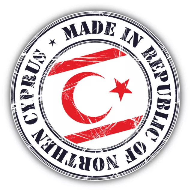 DOPASTICKER Made In Northern Cyprus Grunge Flag Car Sticker Phone Decal ...