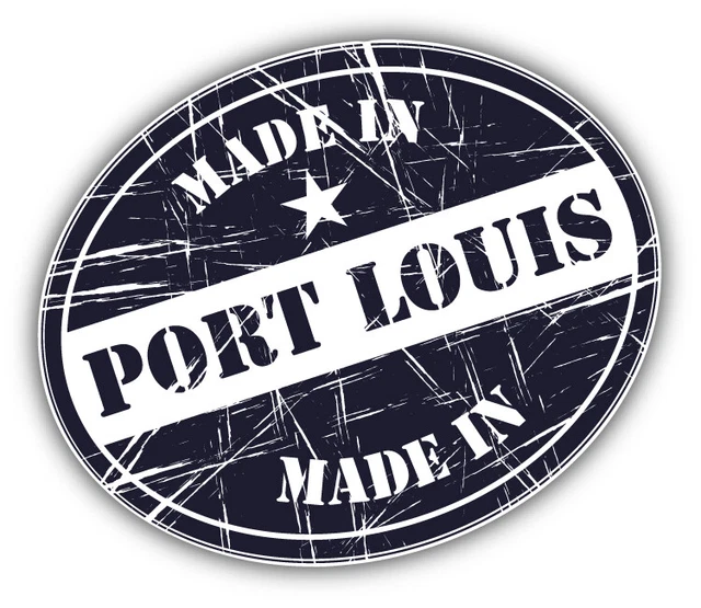 DOPASTICKER Made In Port Louis Grunge Rubber Travel Car Sticker Phone ...