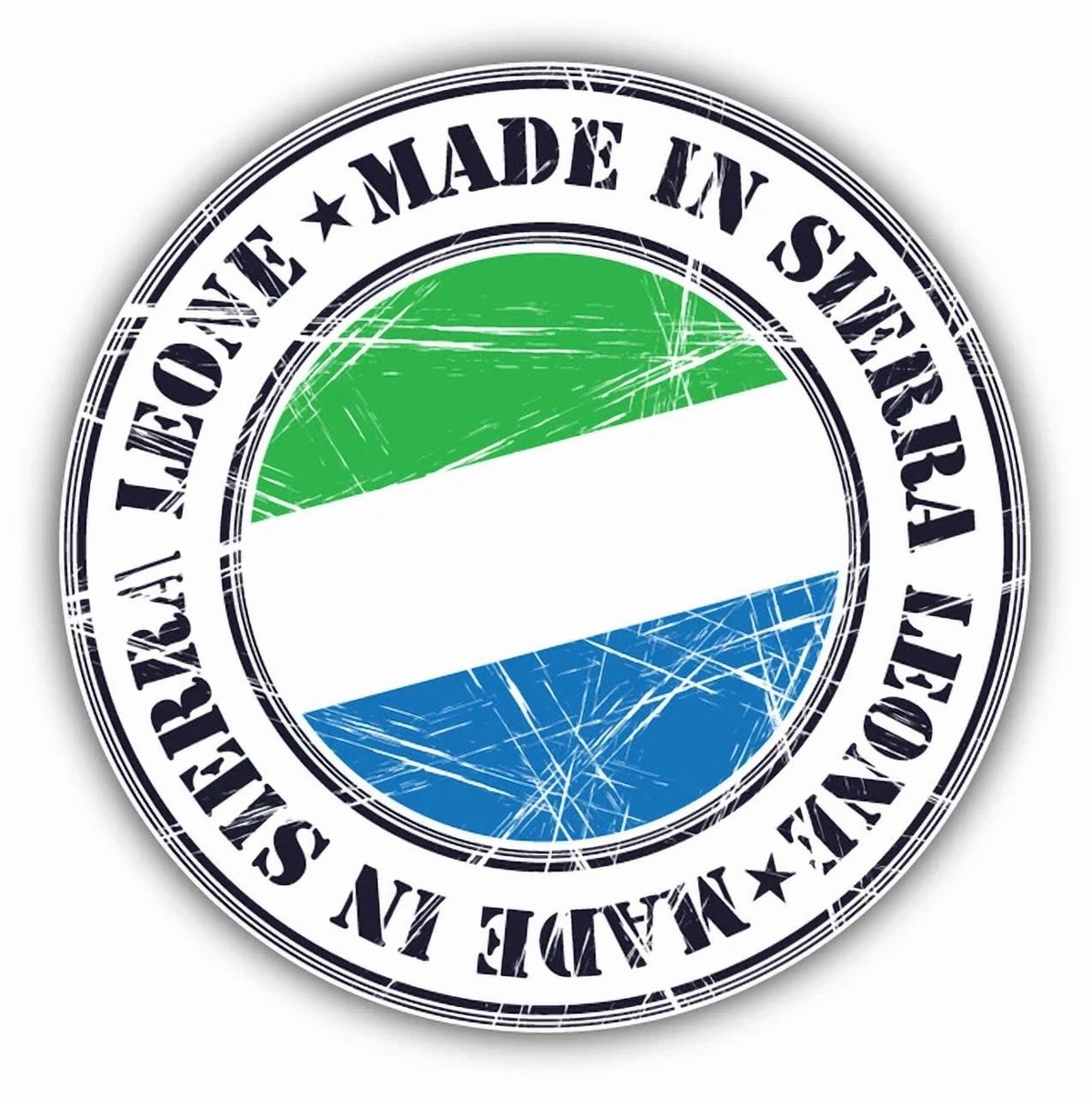 DOPASTICKER Made In Sierra Leone Grunge Flag Car Sticker Phone Decal ...