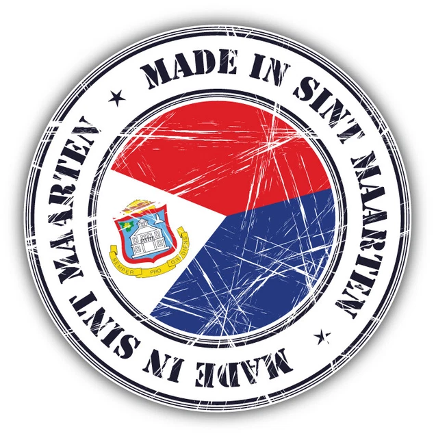 DOPASTICKER Made In Sint Maarten Grunge Flag Car Sticker Phone Decal ...