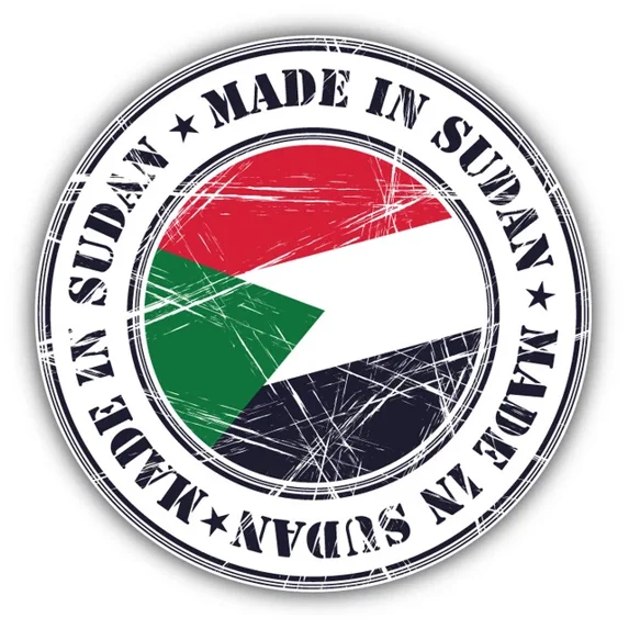DOPASTICKER Made In Sudan Grunge Flag Car Sticker Phone Decal Water ...
