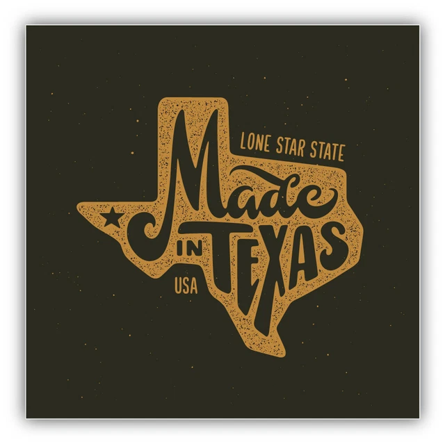 DOPASTICKER Made In Texas Usa State Retro Sticker Phone Decal Water ...