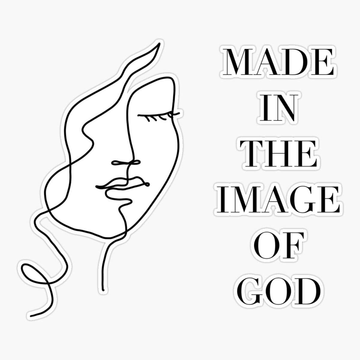 DOPASTICKER Made In The Image Of God Sticker, Phone Sticker Car ...