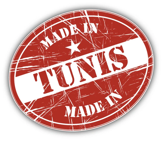 DOPASTICKER Made In Tunis Grunge Rubber Travel Car Sticker Phone Decal ...