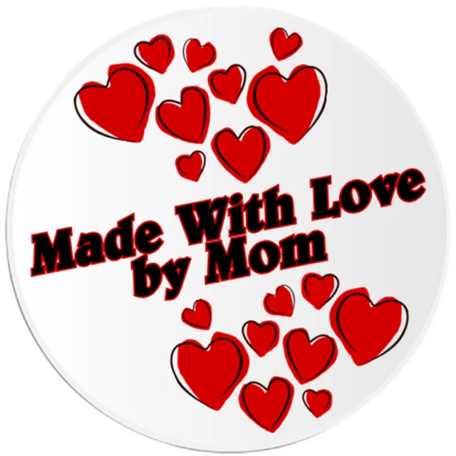 DOPASTICKER Made With Love By Mom Sticker, Hearts Gift Phone Decal ...