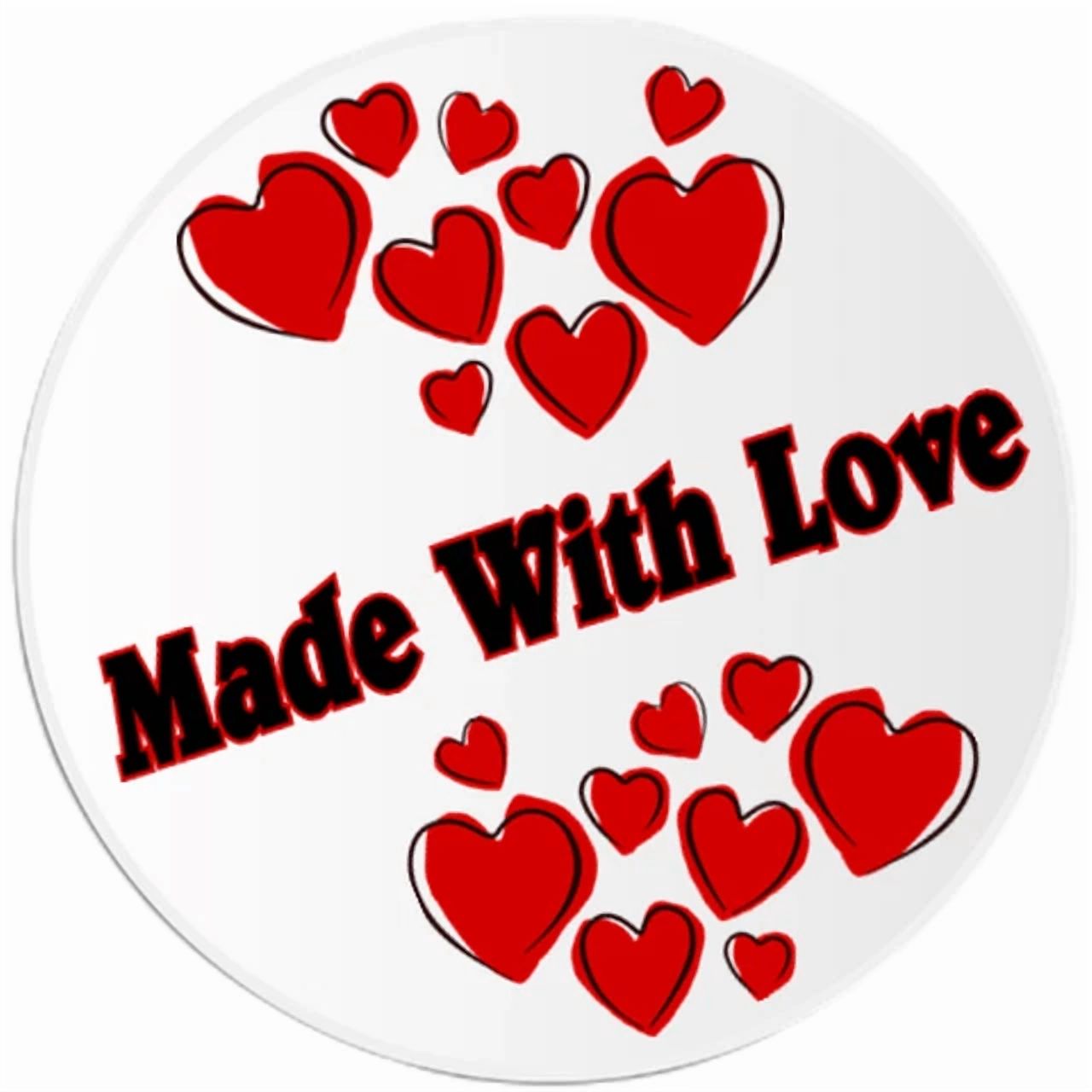 DOPASTICKER Made With Love, Hearts Gift Present Phone Decal Water ...
