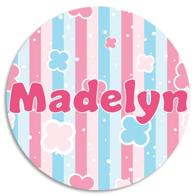 DOPASTICKER Madelyn Name Tag Water Bottle School Supplies Phone Decal ...