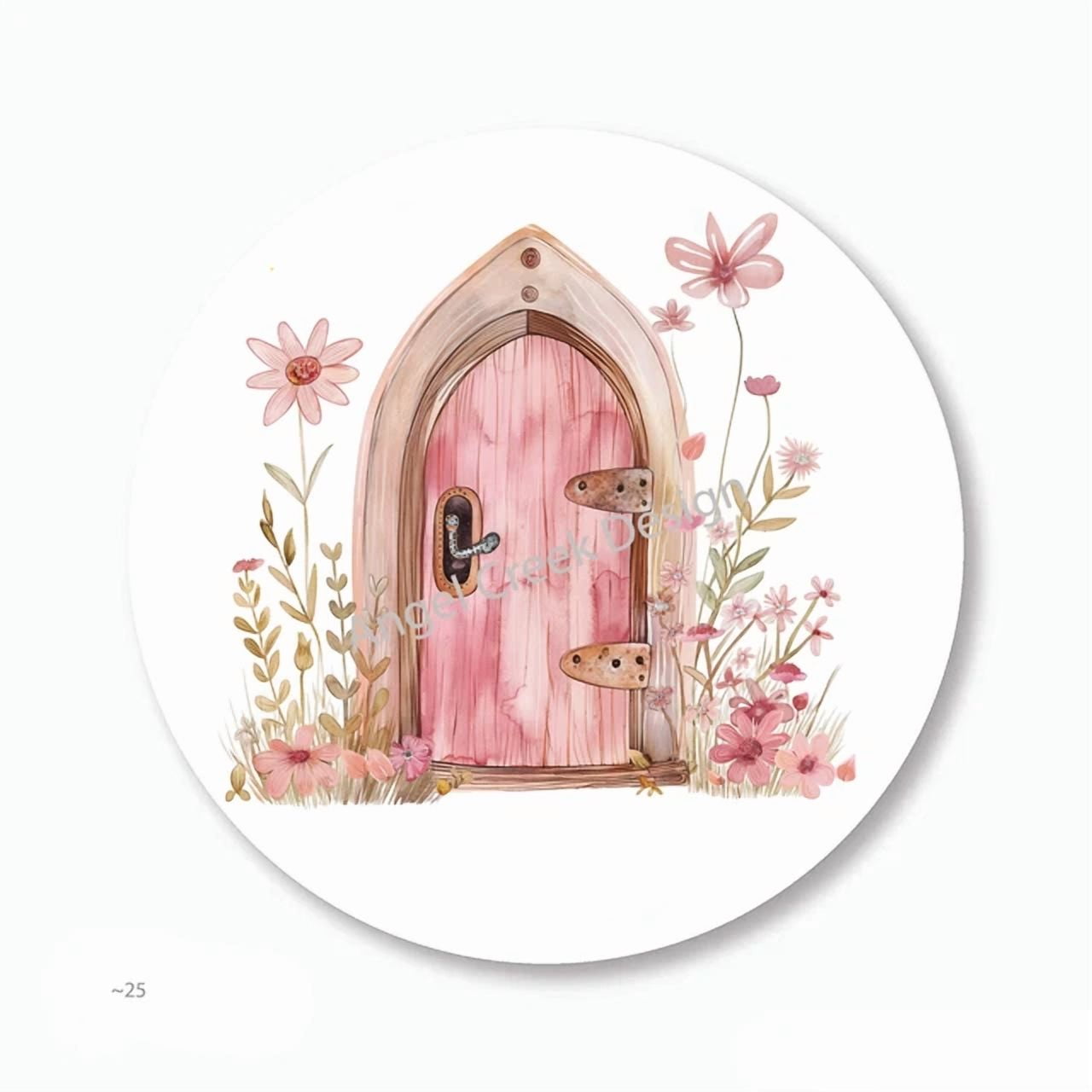 DOPASTICKER Magical Pink Hobbit Door Fairy Scrapbook Stickers Phone ...