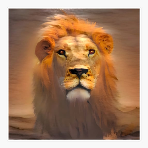 DOPASTICKER Magnificent Lion - Oil Sticker, Phone Sticker Car Sticker ...