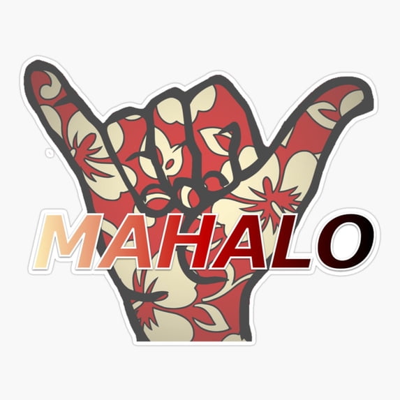 DOPASTICKER Mahalo Sticker, Phone Sticker Water Bottle Sticker Car ...