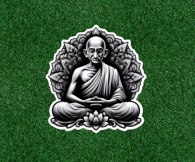 DOPASTICKER Mahatma Gandhi Praying Meditating Sticker Decal Phone Decal ...