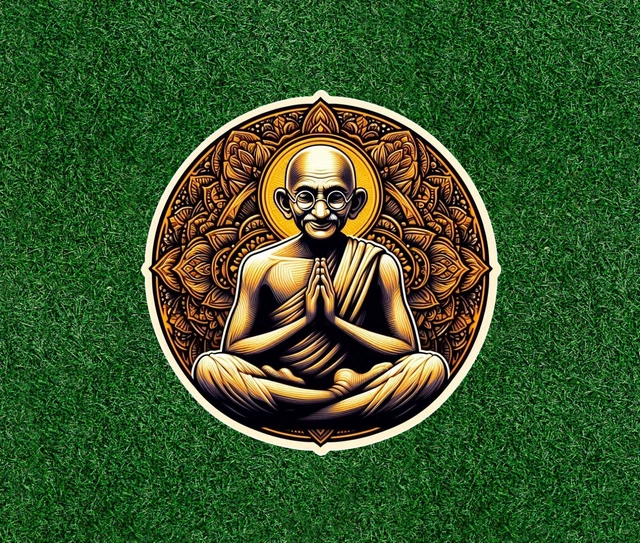 DOPASTICKER Mahatma Gandhi Praying Meditating Sticker Decal Phone Decal ...