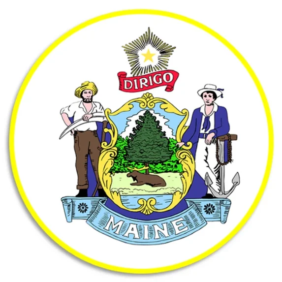 DOPASTICKER Maine State Seal Emblem Sticker, Usa America Phone Decal ...