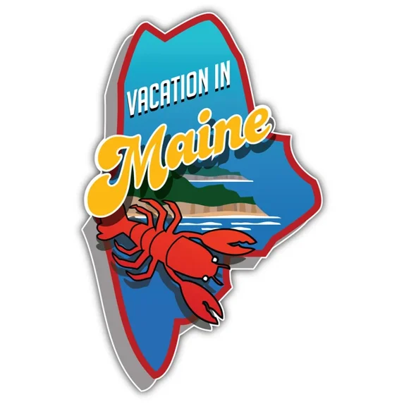 DOPASTICKER Maine Usa State Emblem Car Sticker Phone Water Bottle ...