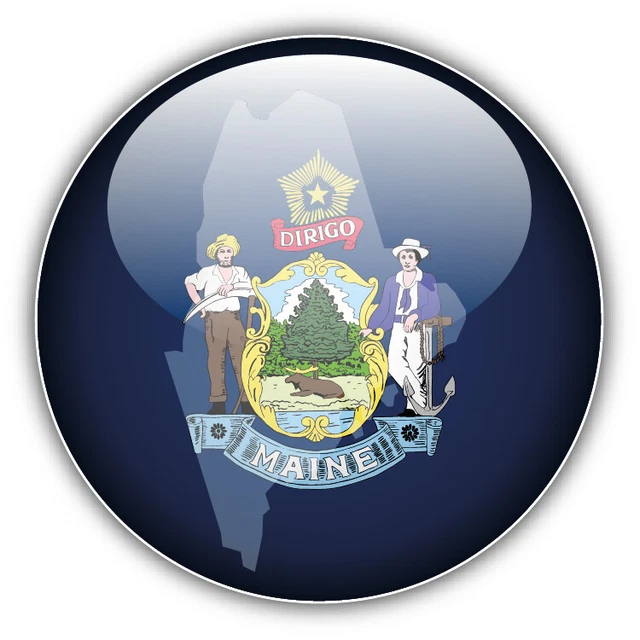 DOPASTICKER Maine Usa State Seal Car Sticker Phone Decal Water Bottle ...
