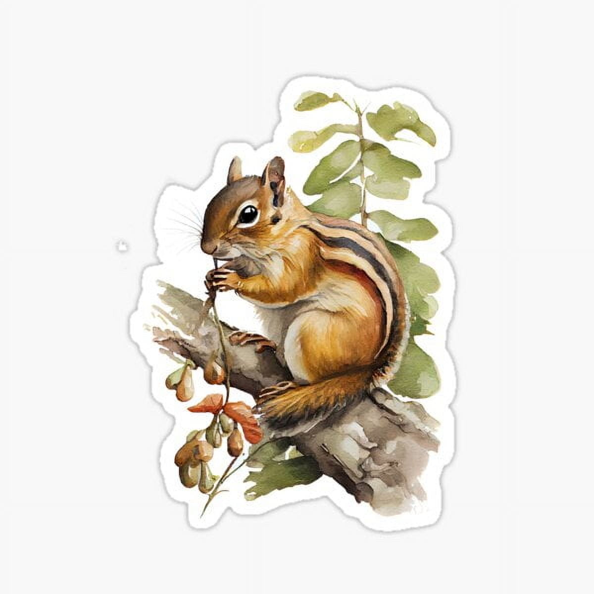 DOPASTICKER Majestic Chipmunk Wildlife Collection - Watercolor Art, Digital Art Sticker Phone ...
