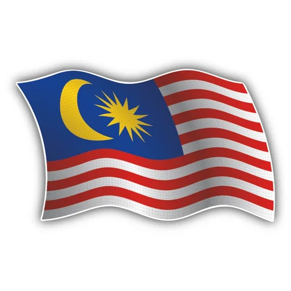 DOPASTICKER Malaysia Wavy Flag Car Sticker Phone Decal Water Bottle ...