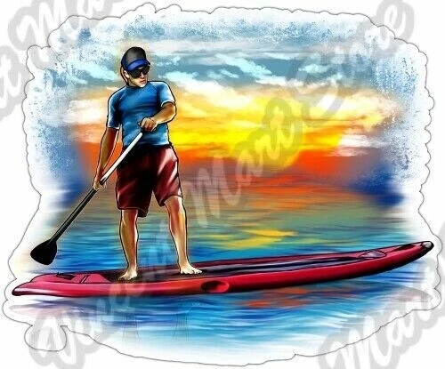DOPASTICKER Male Paddleboarder Paddleboard Sup Stand Car Sticker Decal ...