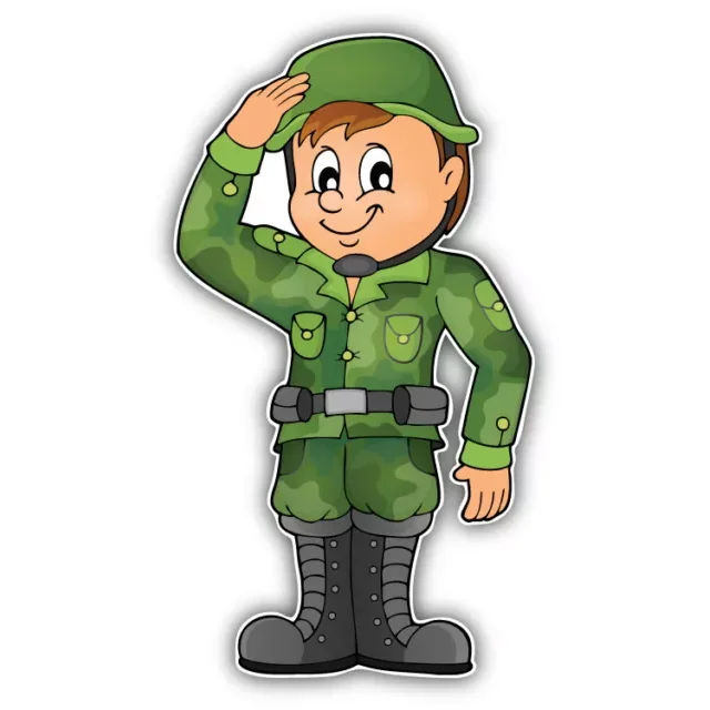 DOPASTICKER Male Soldier Military Cartoon Car Sticker Phone Decal Water ...