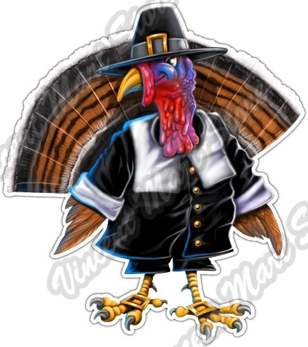 DOPASTICKER Male Turkey Pilgrim Thanksgiving Holiday Car Sticker Decal ...