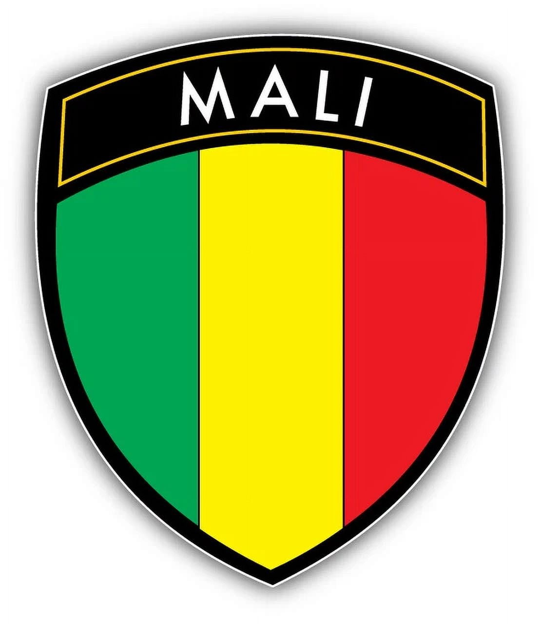DOPASTICKER Mali Flag Shield Sticker Decal Phone Decal Water Bottle ...