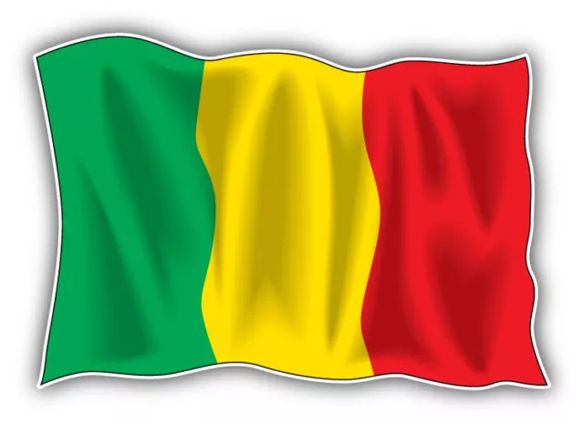 DOPASTICKER Mali Waving Flag Car Sticker Phone Decal Water Bottle ...