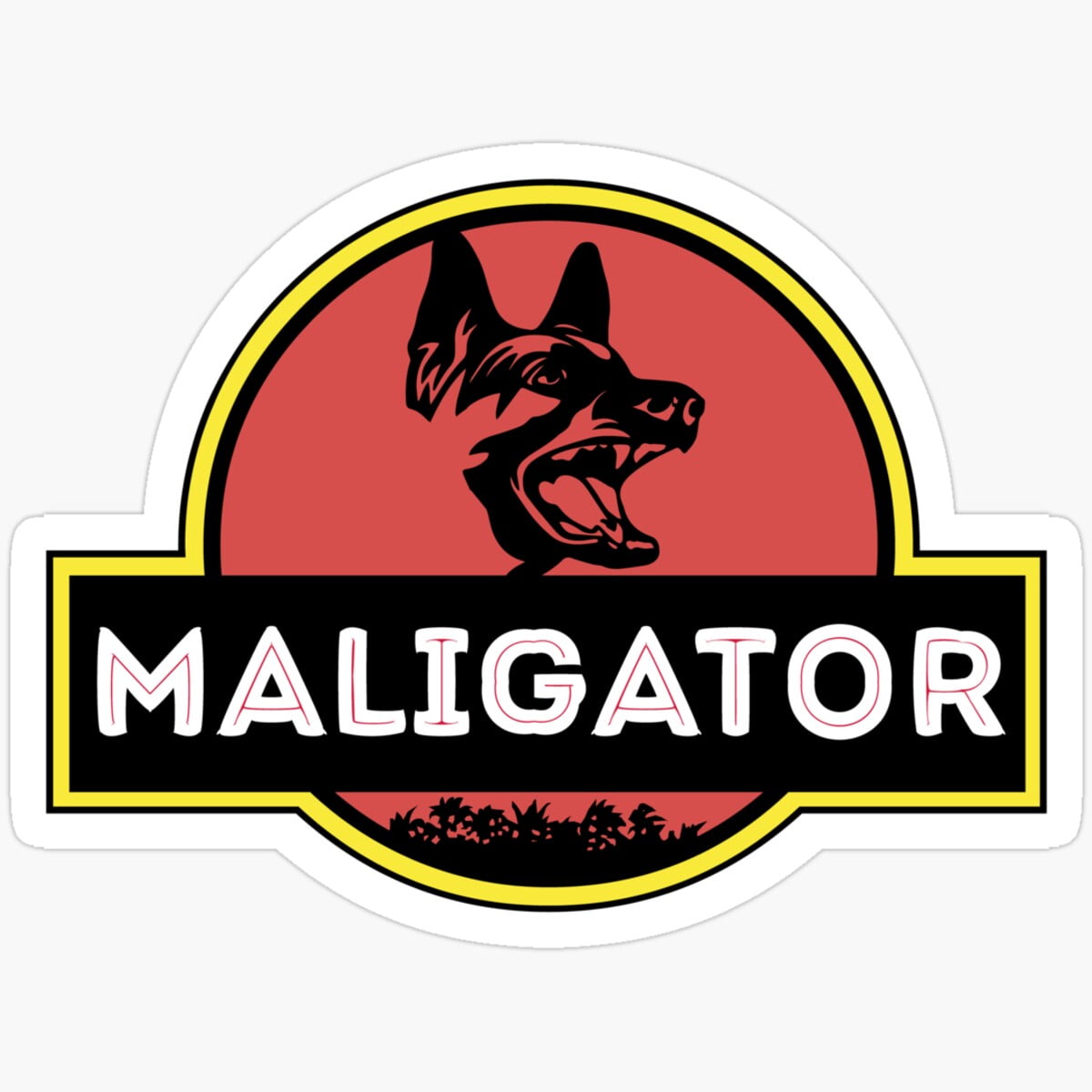 DOPASTICKER Maligator Belgian Malinois Dog Sticker, Waterproof Decal ...