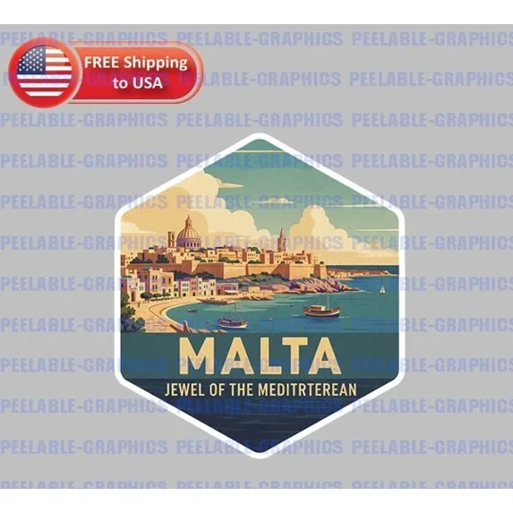 DOPASTICKER Malta Country Sticker Souvenir Travel Map Sticker Phone ...