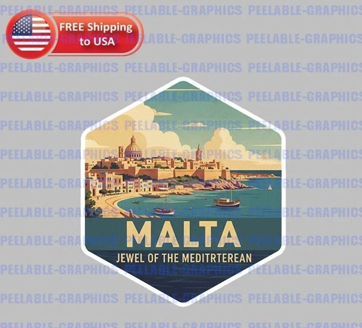 DOPASTICKER Malta Country Sticker Souvenir Travel Map Sticker Phone ...