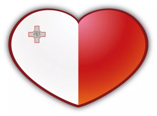 DOPASTICKER Malta Heart Flag Car Sticker Phone Decal Water Bottle ...