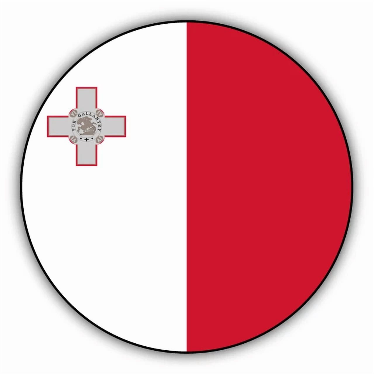 DOPASTICKER Malta Round Flag Car Sticker Phone Decal Water Bottle ...