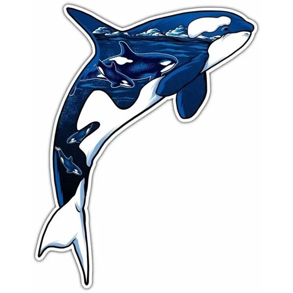 DOPASTICKER Mama And Baby Orca Sealife Ocean Sea Car Sticker Decal ...