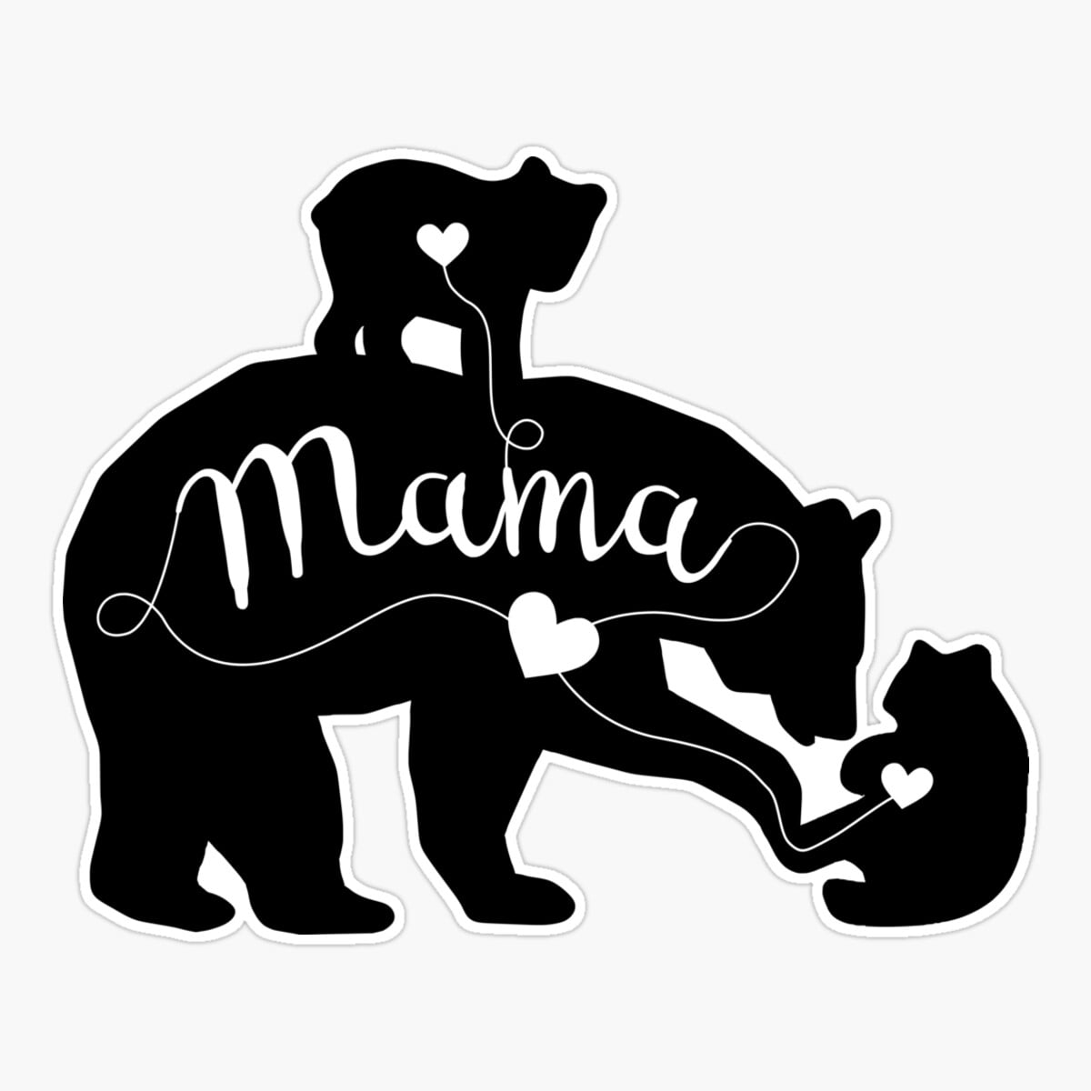 DOPASTICKER Mama Bear And 2 Cubs Sticker, Phone Sticker Water Bottle ...