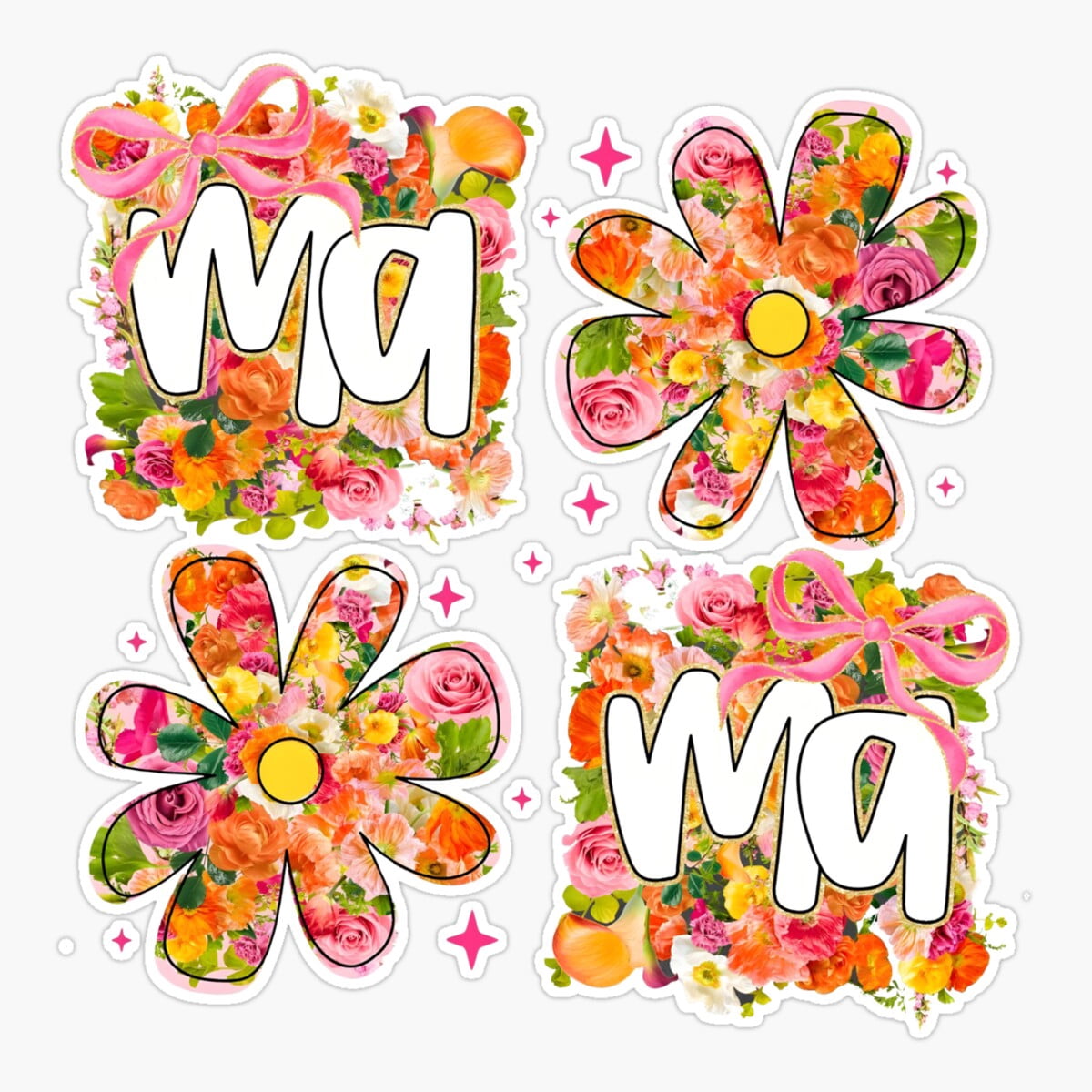 DOPASTICKER Mama Coquette Bow, Colorul Lower Mama Sticker, Phone ...