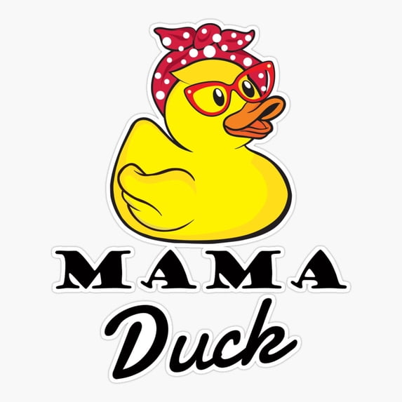 DOPASTICKER Mama Duck Animals Lover (Black Text) Sticker, Phone Sticker ...