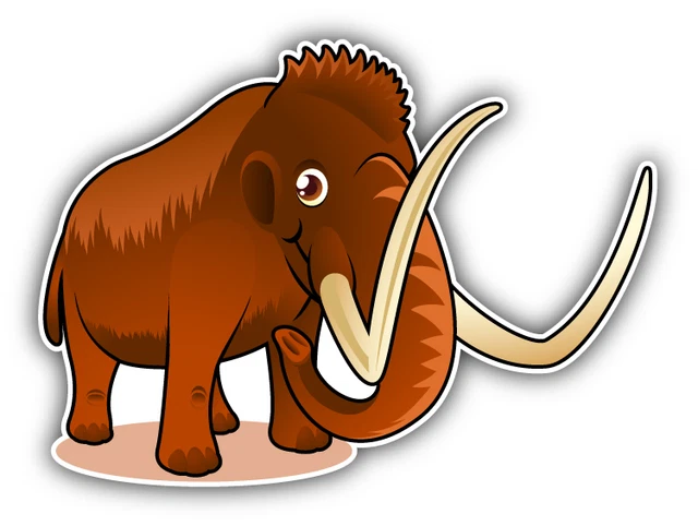 DOPASTICKER Mammoth Cartoon Sticker Decal Phone Decal Water Bottle ...